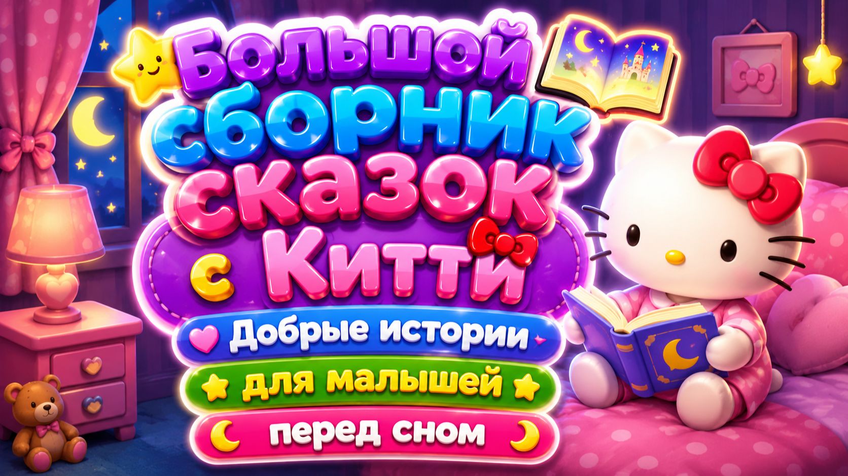 Китти — Сказки на ночь 🌙🐱 Большой сборник добрых историй ✨ Развивающий мультфильм