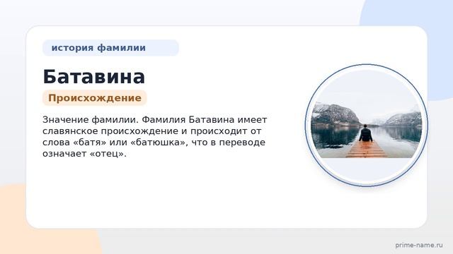 Фамилия Батавина: происхождение, значение и склонение