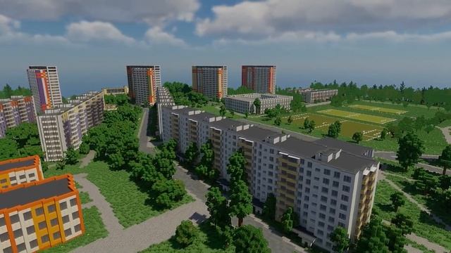 500 ЗДАНИЙ   Зеленоград в Minecraft 1 к 1