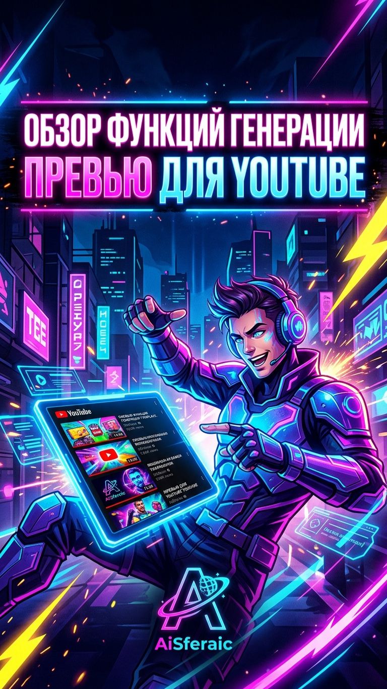 Генерация превью для РУТУБА и ЮТУБА  #aisferaic #ai #youtube #превьюдлявидео