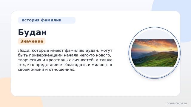 Фамилия Будан: происхождение, значение и склонение