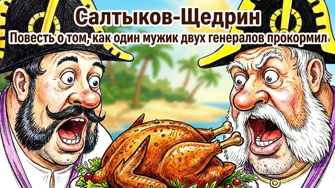 Аудиокнига .Повесть о том, как один мужик двух генералов прокормил.   Михаил Салтыков-Щедрин