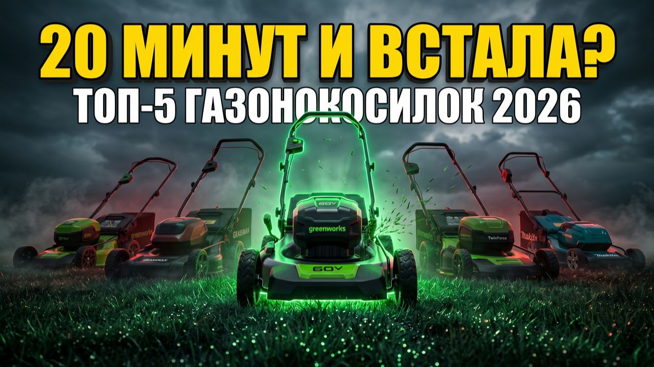 ТОП-5 Аккумуляторных Газонокосилок 2026: 20 Минут И Встала — Почему