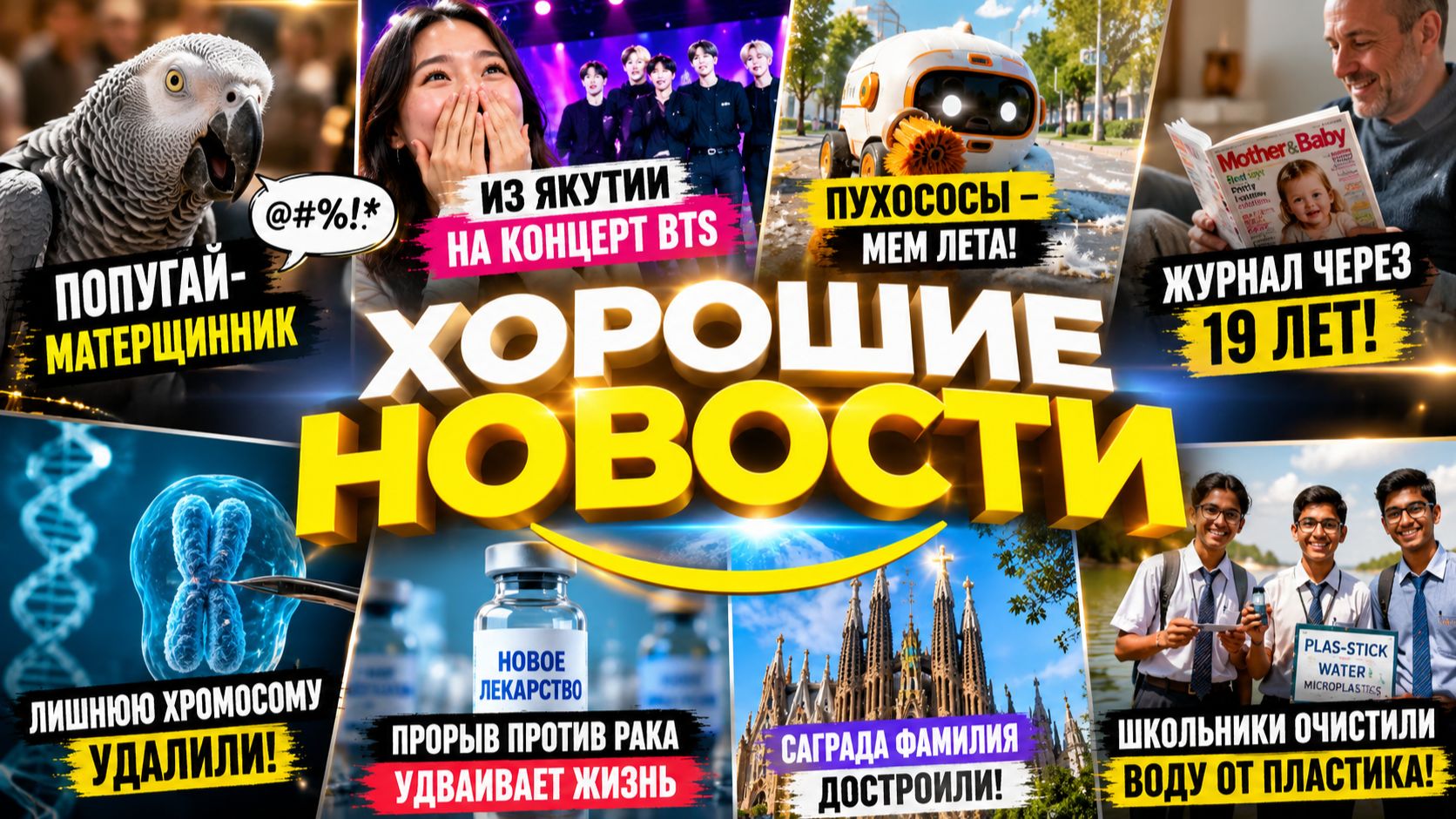 Саграда Фамилия достроена, пухососы в Москве, премьера Скуби-Ду, из Якутии на BTS | ХОРОШИЕ НОВОСТИ