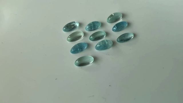 Овалы 4х9 мм аквамарина
