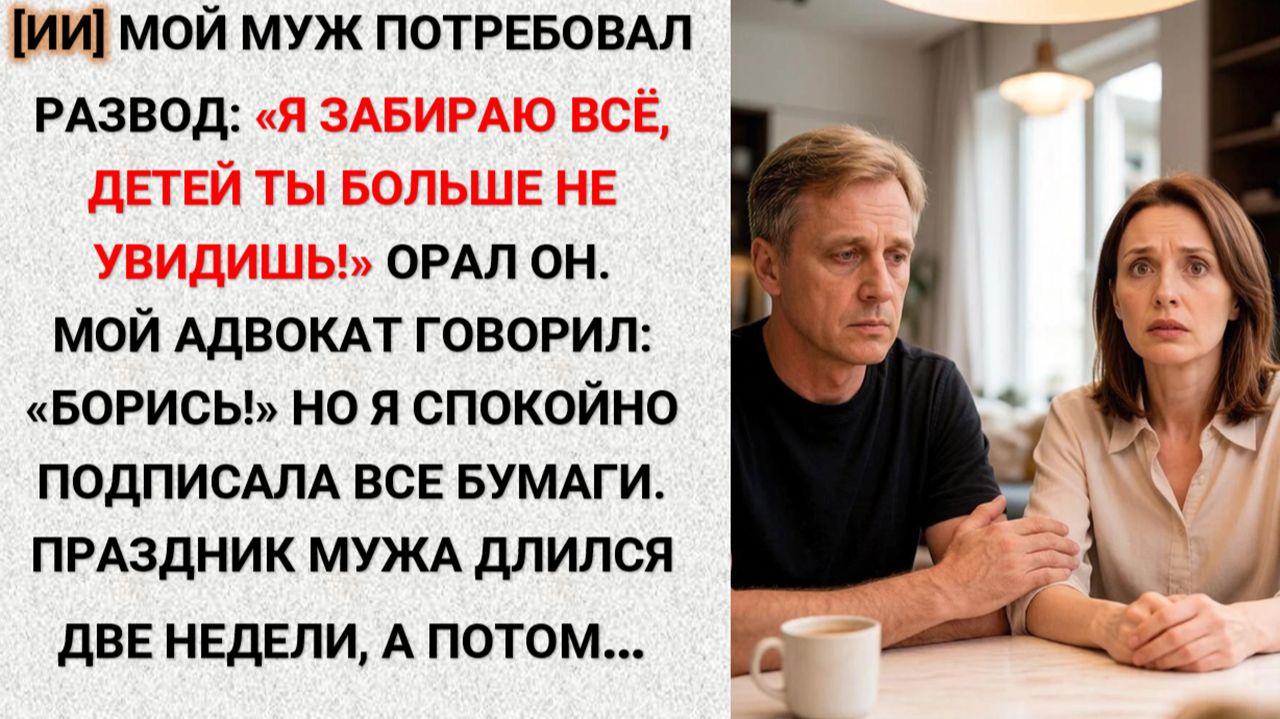 Мой муж потребовал развод и сказал, что заберёт всё - я подписала бумаги и позволила ему праздновать