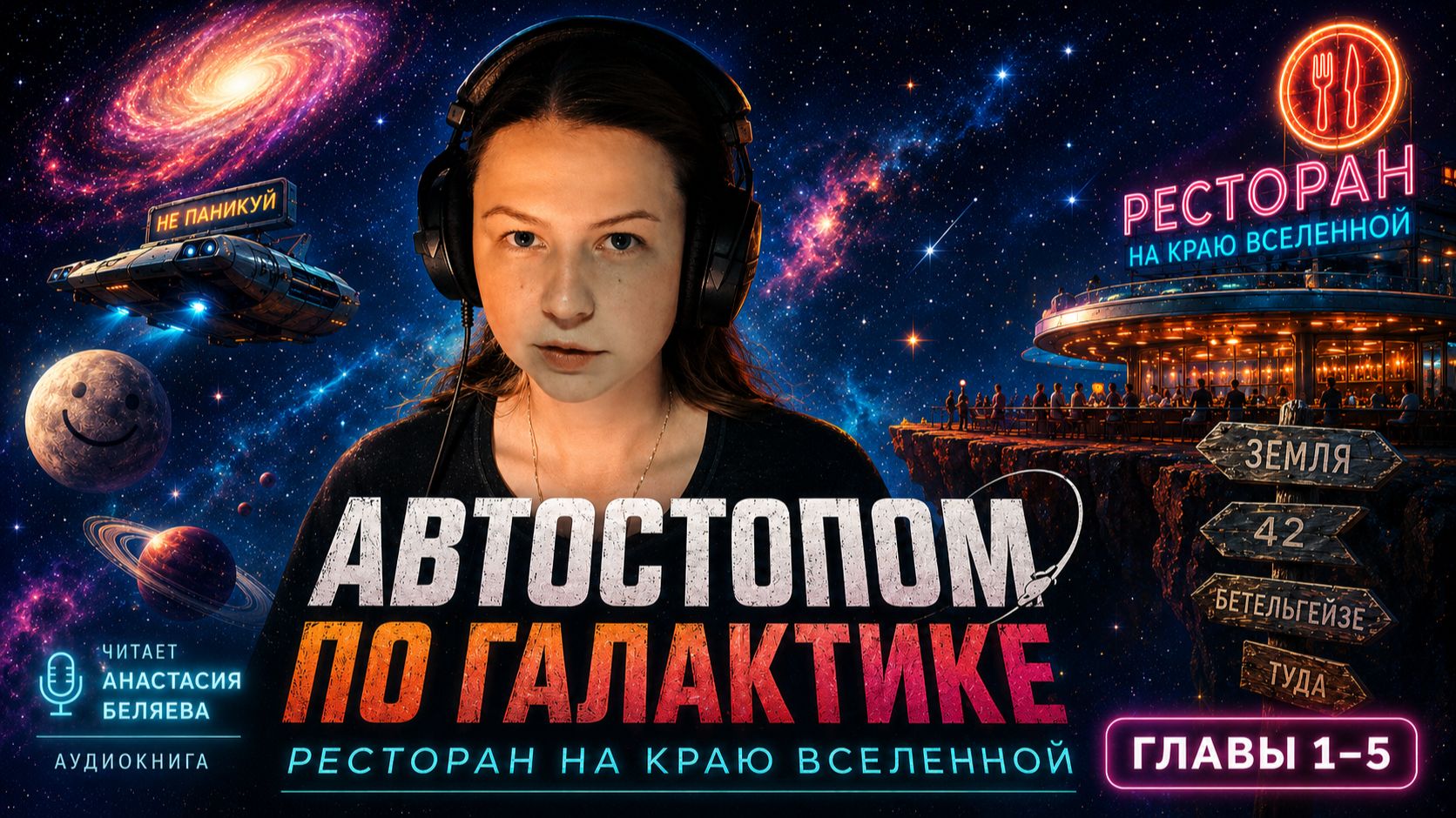 1-5 главы АВТОСТОПОМ ПО ГАЛАКТИКЕ (Ресторан на краю Вселенной)