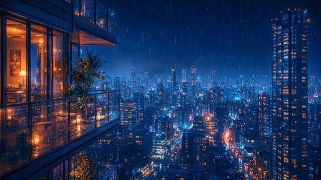 ДОЖДЬ • Ночной город 🌧️ звук дождя для сна, отдыха и глубокого расслабления без грома • релакс