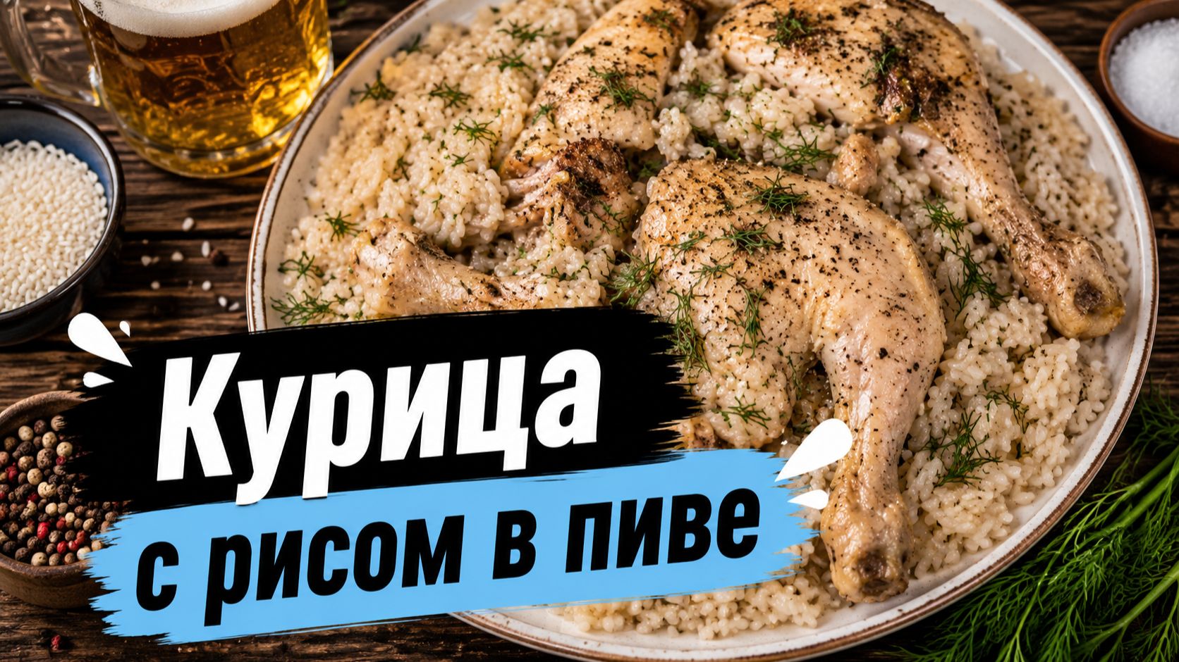 Курица с рисом в пиве