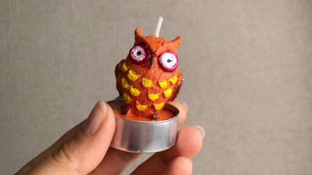 Набор фигурных свечей СОВУШКИ, рыжие, 3.8х4 см, 4 шт., 204413-рыжие