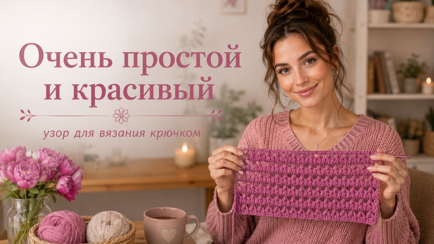Очень простой и красивый узор для вязания крючком