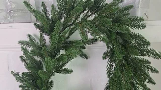 Гирлянда хвойная СЕВЕРНОЕ СИЯНИЕ, зелёная, хвоя - 100% литая мягкий полимер, 270х33 см, ВССН-270