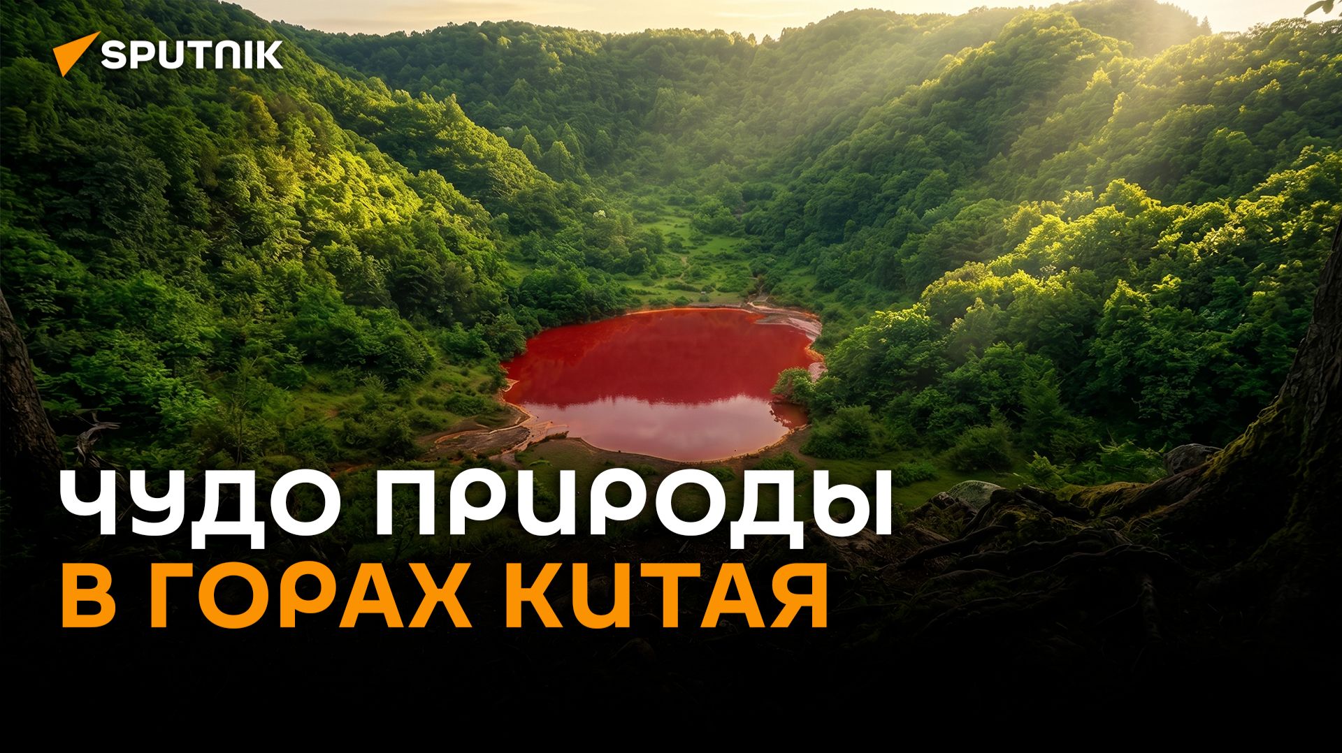 Сердце Земли: удивительное багряное озеро нашли в горах Китая
