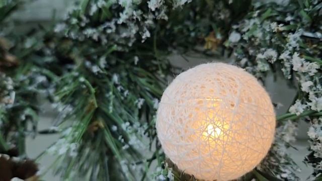 Гирлянда хвойная ФЛОРИНДА ГОЛДЕН зелёная заснеженная, хвоя - леска+PVC, 1183903