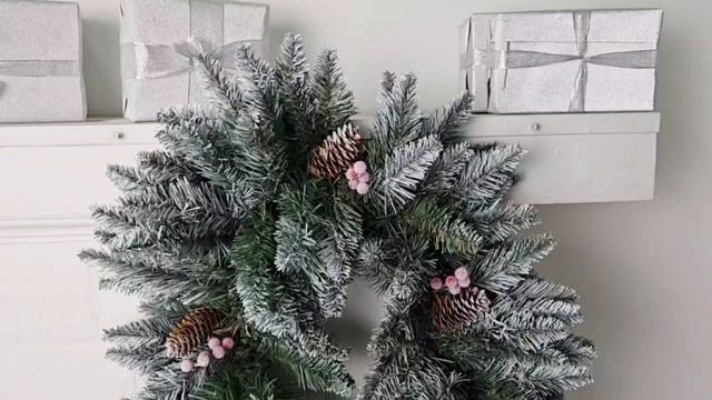 Хвойная гирлянда ДАРЫ ЕЛОВОЙ ЧАЩИ с шишками и ягодами, заснеженная, хвоя ПВХ, 180 см, GR-1