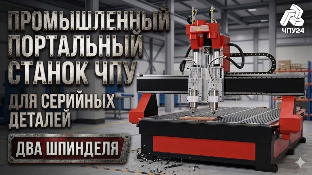 Фрезерный станок с ЧПУ - 2 шпинделя. ЧПУ24