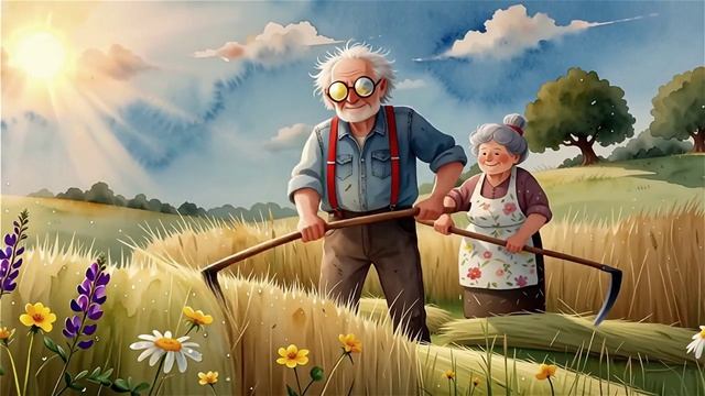 🌾☀️ ЖАРА: Дед и Бабуля косят сено в самый знойный день!