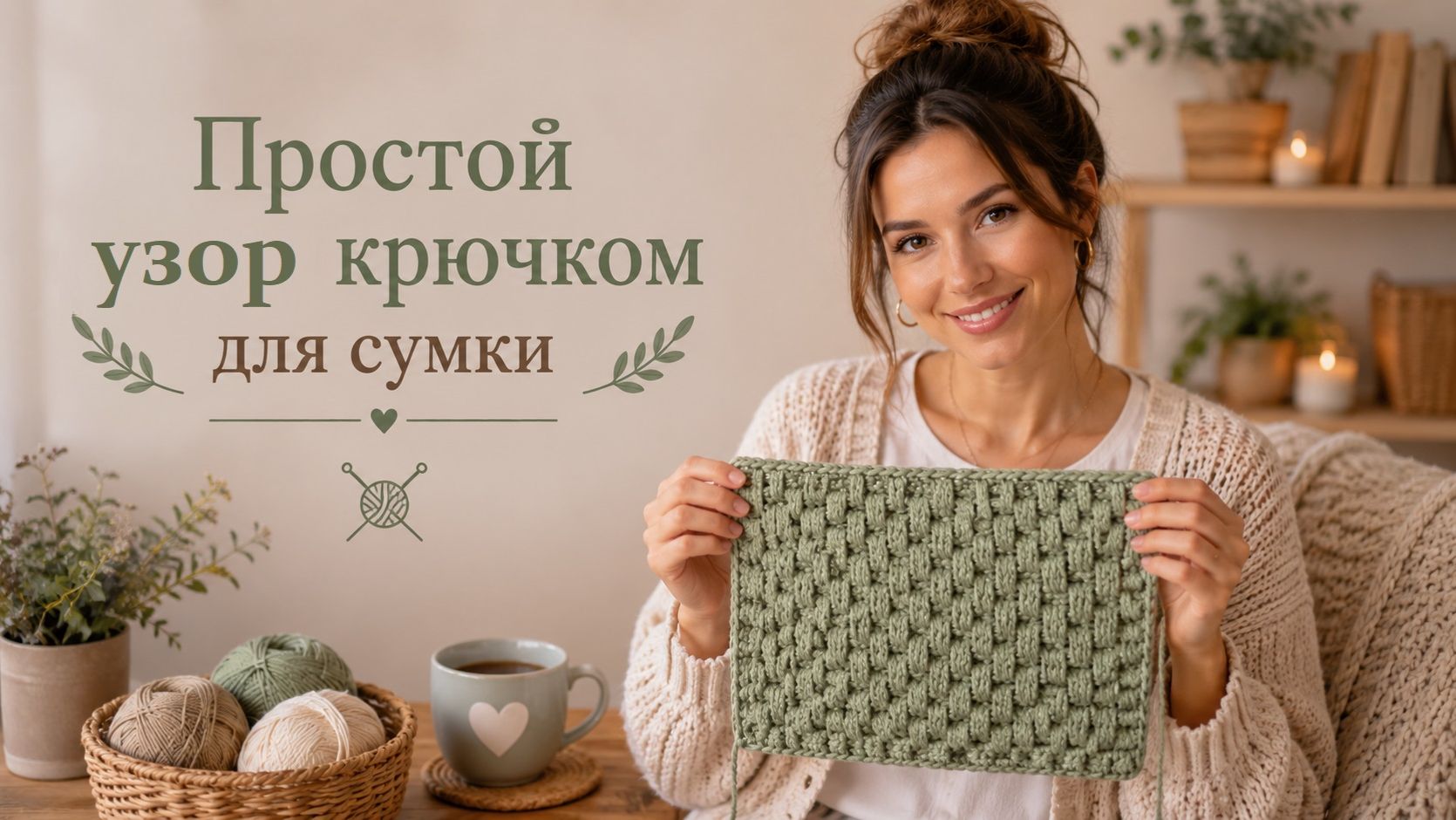 Простой узор крючком для сумки