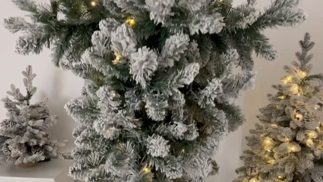 Подвесная ель НЬЮАРК, зелёная заснеженная, ПВХ, 70 тёплых белых LED-огней, 1.2 м, 31NEWFL120LB