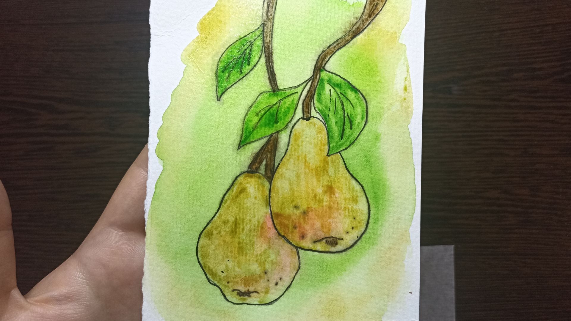 Рисунок акварелью / Груша