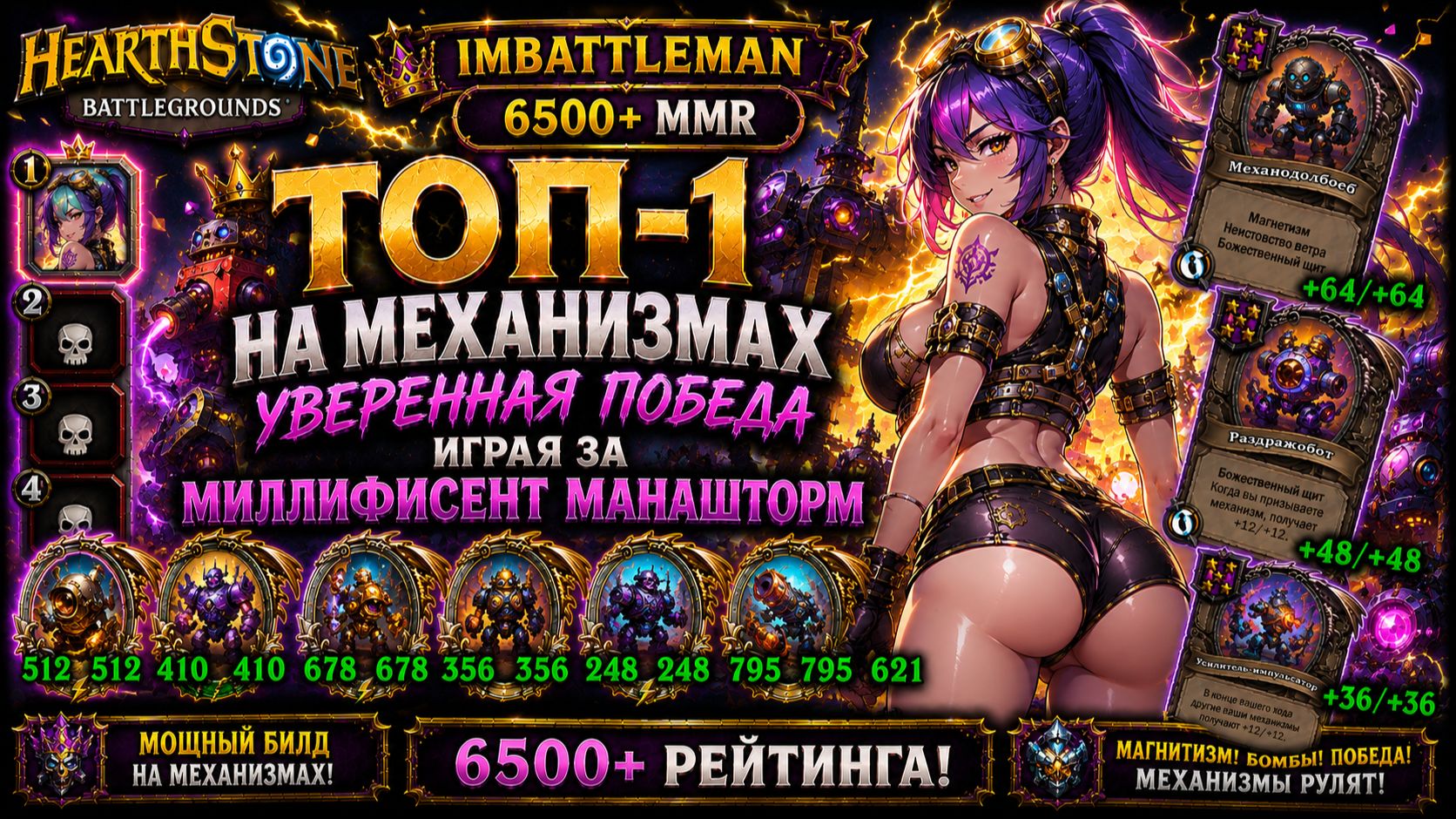 Уверенный Топ-1 на механизмах за Миллифисент Манашторм | 6500+