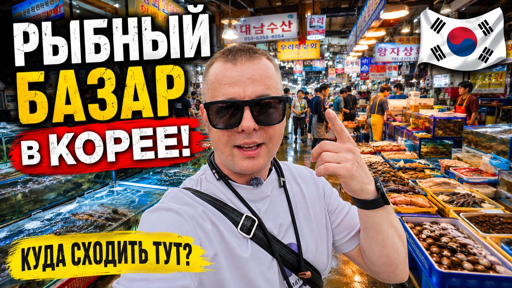 РЫБНЫЙ БАЗАР в КОРЕЕ! Изучаем НОВЫЙ город!