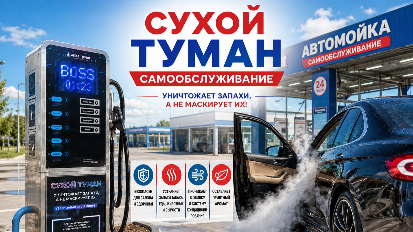 Как работает сухой туман самообслуживания АКВА-ГРУПП.РФ?
