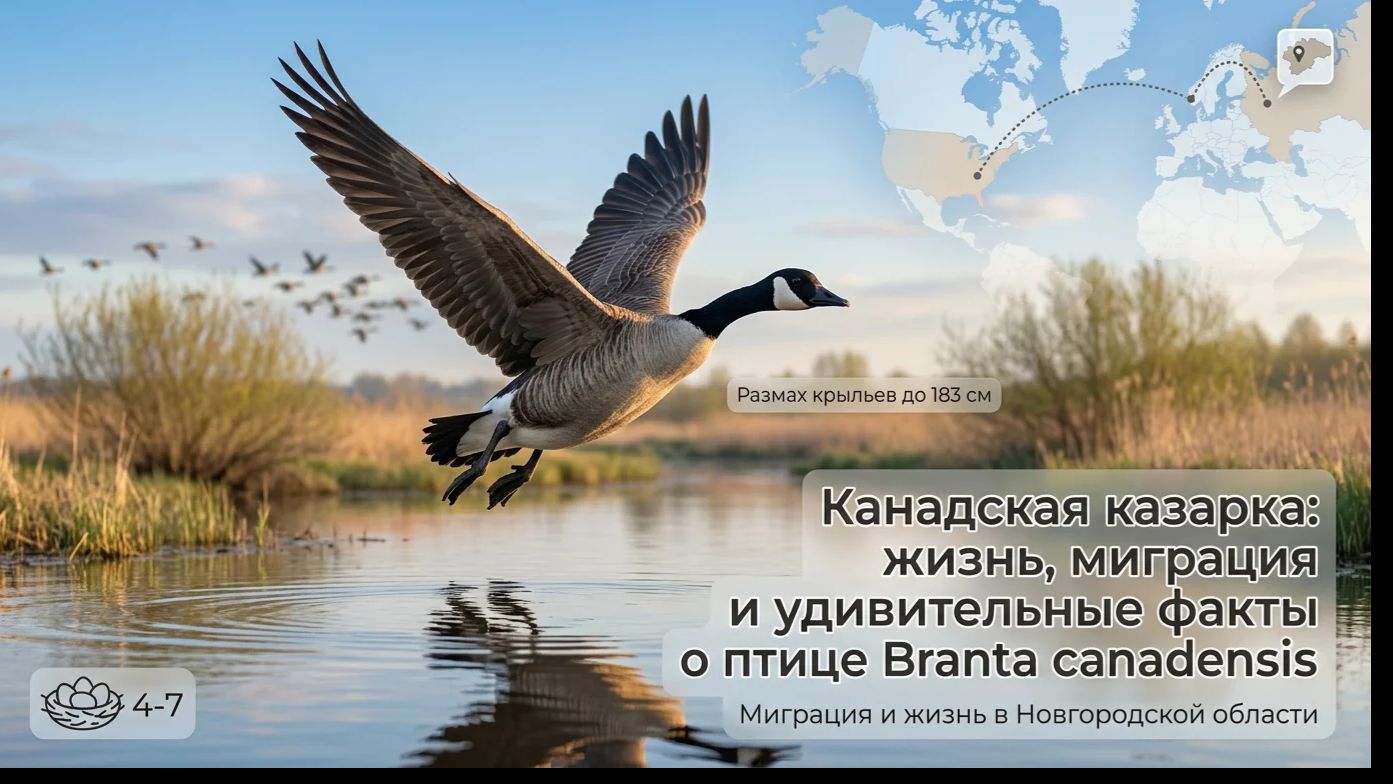 Канадская казарка, жизнь, миграция и удивительные факты о птице Branta canadensis
