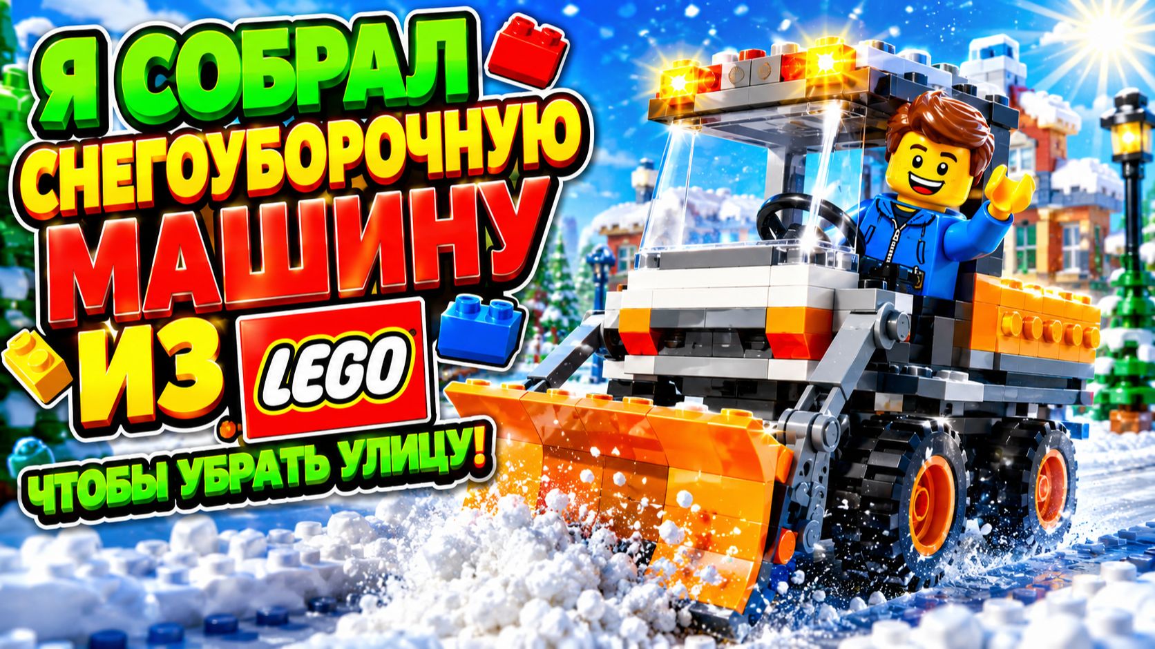 Мультфильм: Я собрал снегоуборочную машину из LEGO, чтобы убрать улицу!💦💤💨