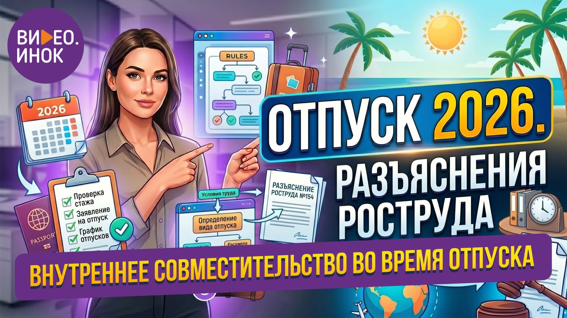 Отпуск 2026. Разъяснения Роструда. Внутреннее совместительство во время отпуска