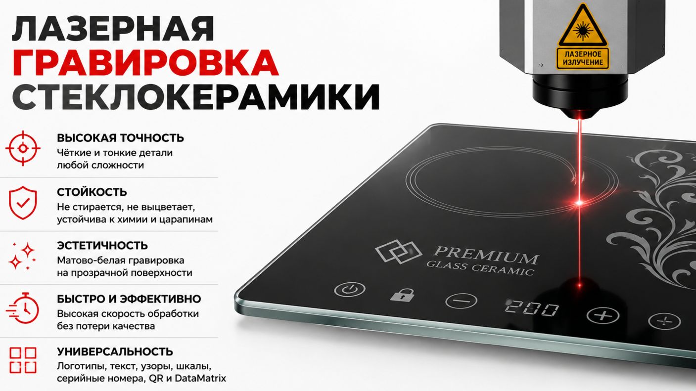 Лазерная гравировка стеклокерамики