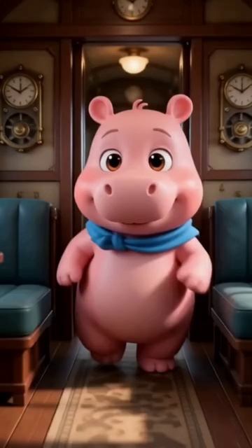 🚂🦛 РОЗОВЫЙ БЕГЕМОТИК ЕДЕТ в самом весёлом поезде планеты!