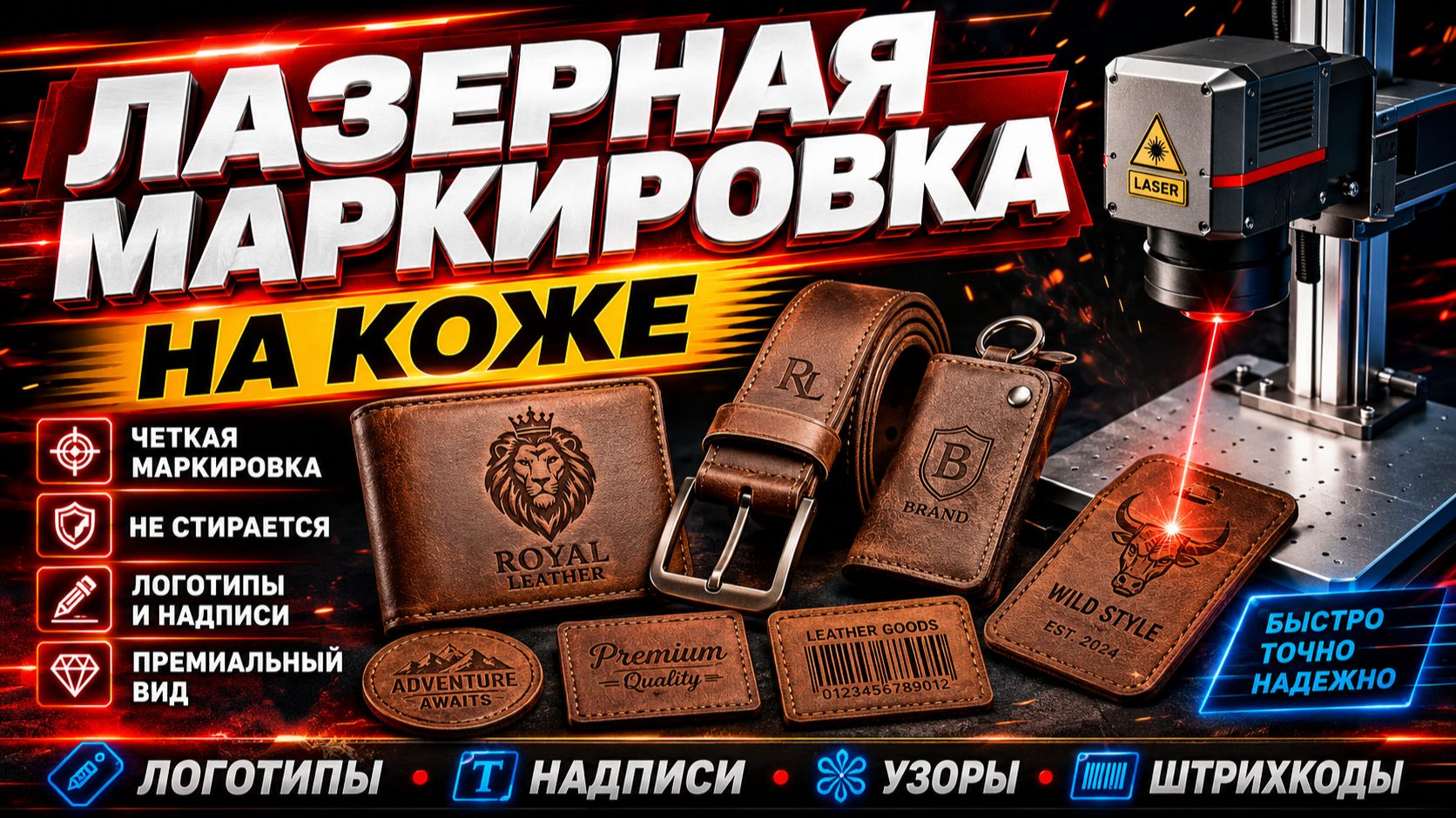 Лазерная маркировка кожи