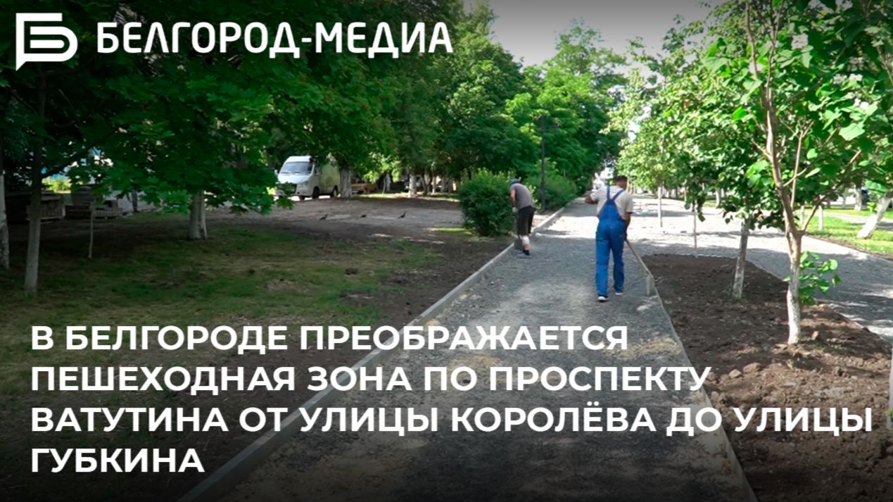 В Белгороде преображается пешеходная зона по проспекту Ватутина от улицы Королёва до улицы Губкина