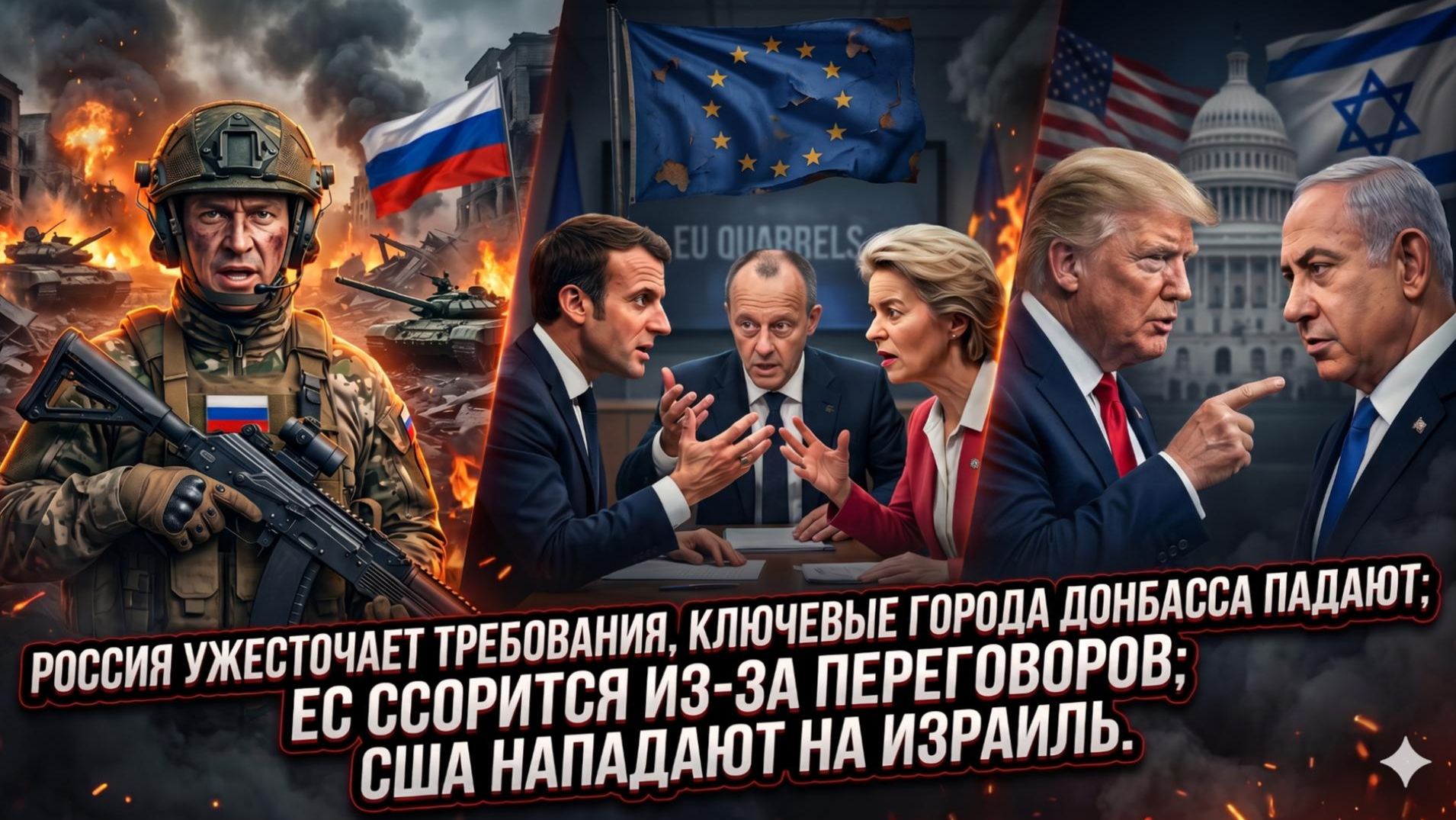💥Меркурис | Россия ужесточает условия, ЕС раздирают скандалы, а США набрасываются на Израиль!
