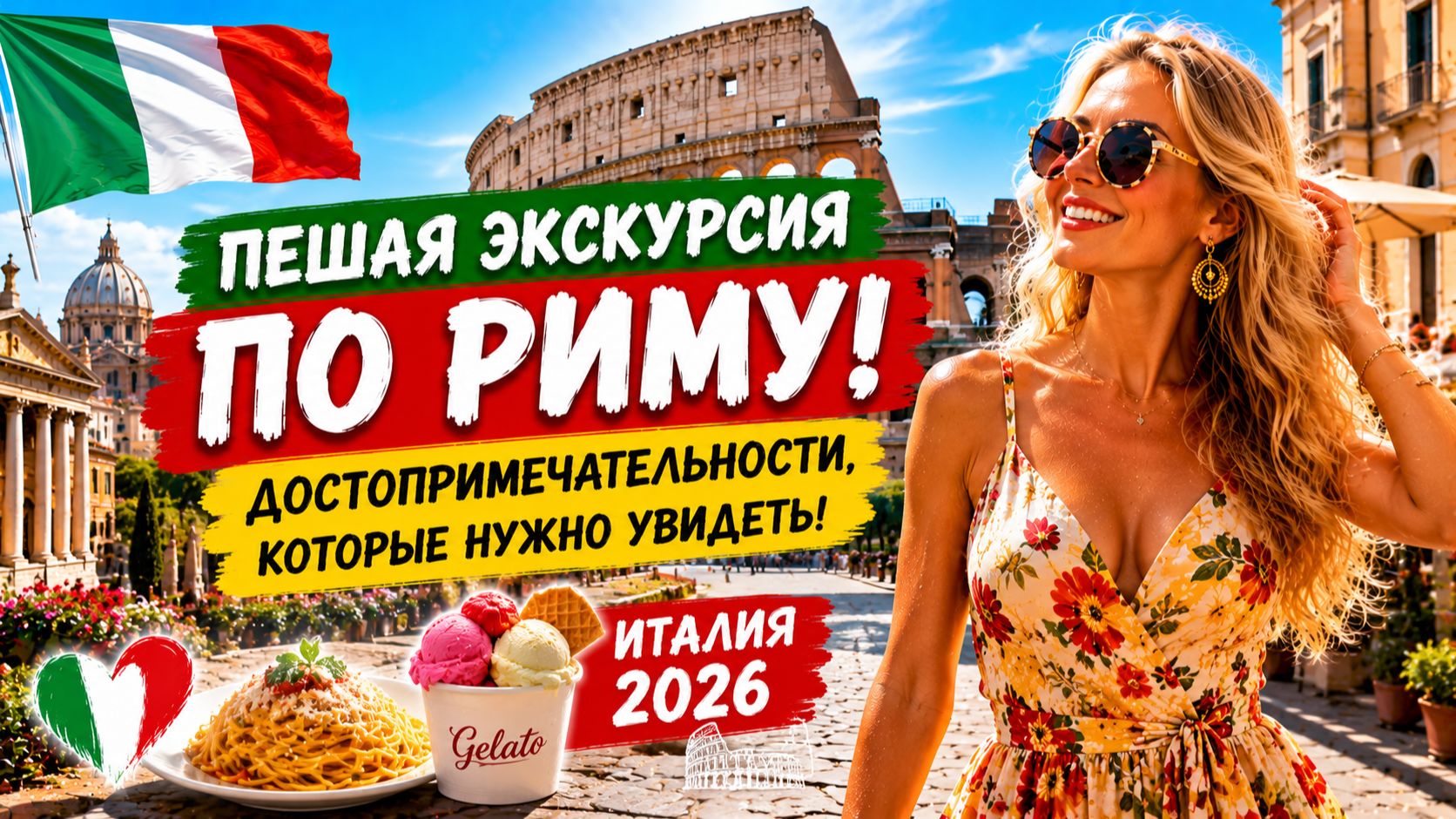 🇮🇹 Пешая экскурсия по Риму! Достопримечательности, которые обязательно нужно посетить🍧🍝