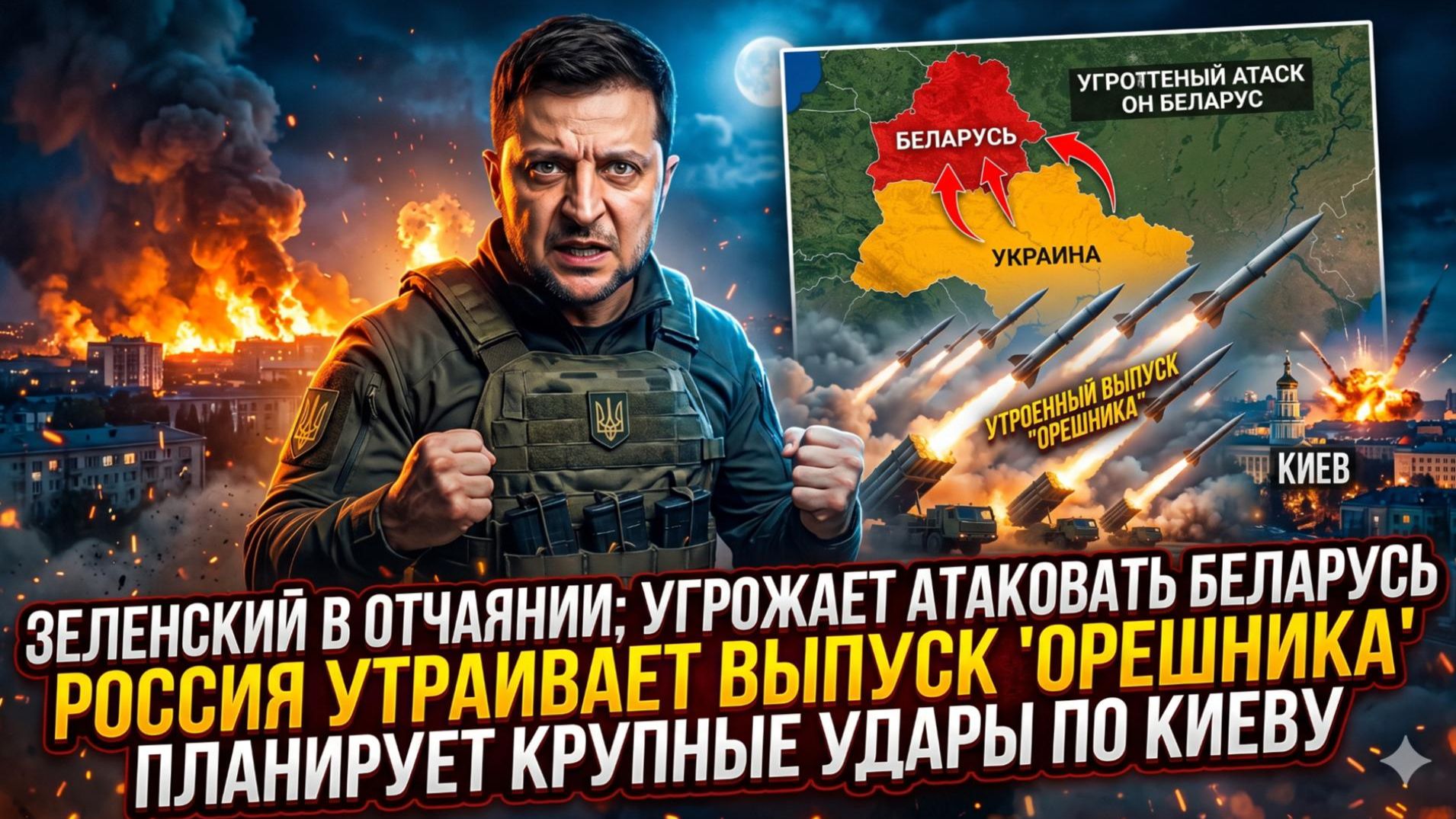 ⚡Меркурис | Тройной удар: Зеленский шантажирует Беларусь, Россия множит "Орешник" и целит в Киев