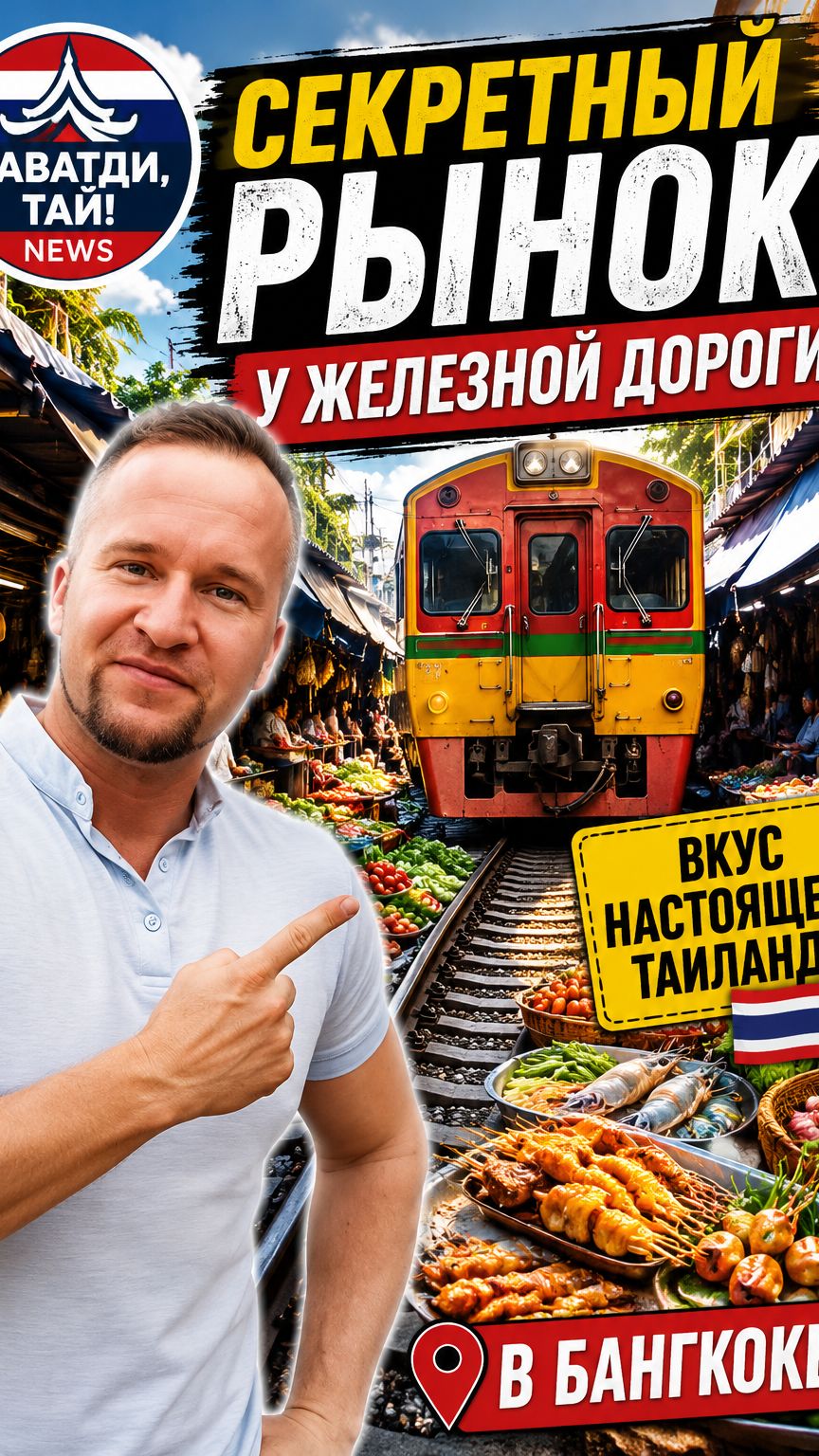 🚂 СЕКРЕТНЫЙ РЫНОК У ЖЕЛЕЗНОЙ ДОРОГИ: ВКУС НАСТОЯЩЕГО ТАИЛАНДА В БАНГКОКЕ #новости  #тайланд