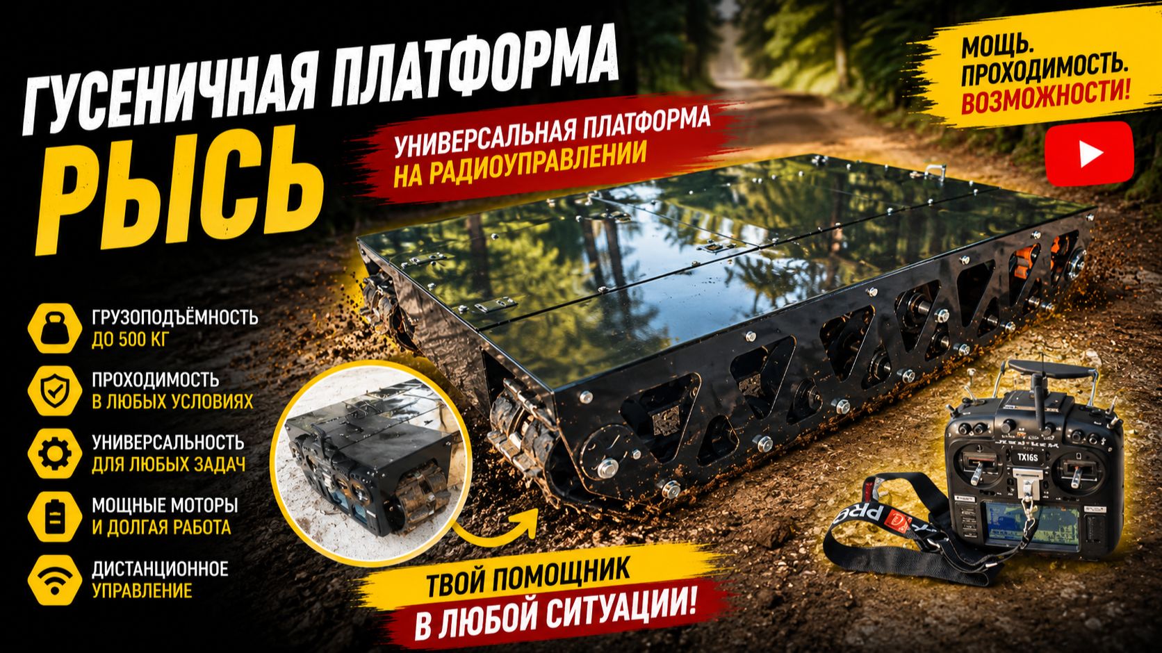 Гусеничный дрон "Рысь"