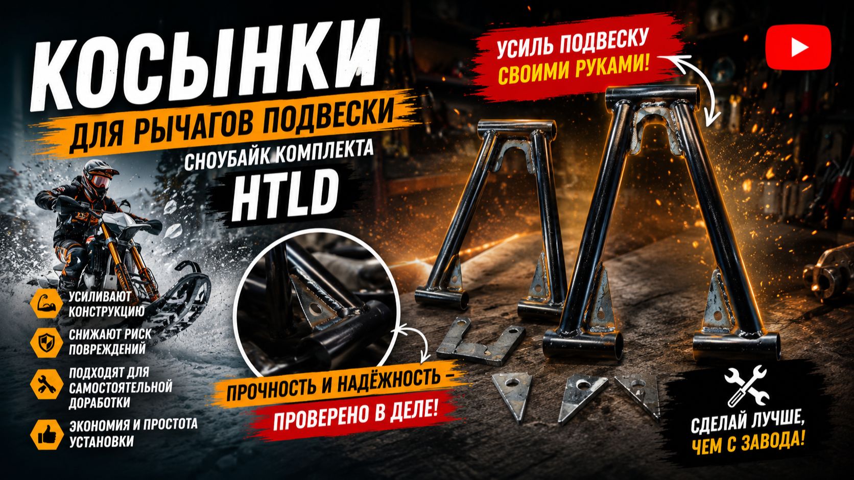 HTLD сноубайк косынки рычагов подвески