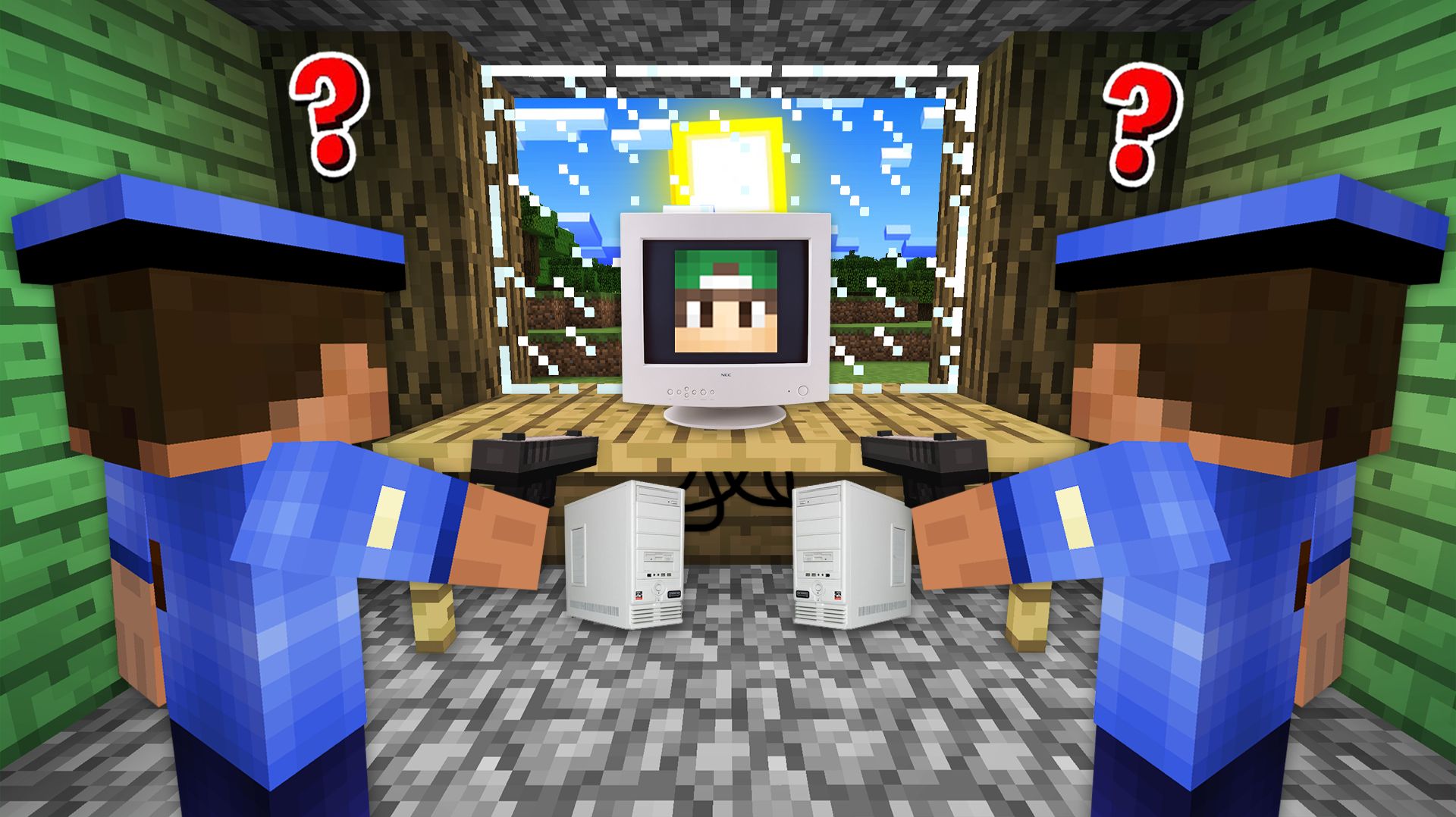 Я СПРЯТАЛСЯ В КОМПЬЮТЕРЕ ОТ ПОЛИЦИИ В МАЙНКРАФТ | Риколит Minecraft
