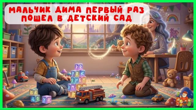 Мальчик Дима первый раз пошел в детский сад