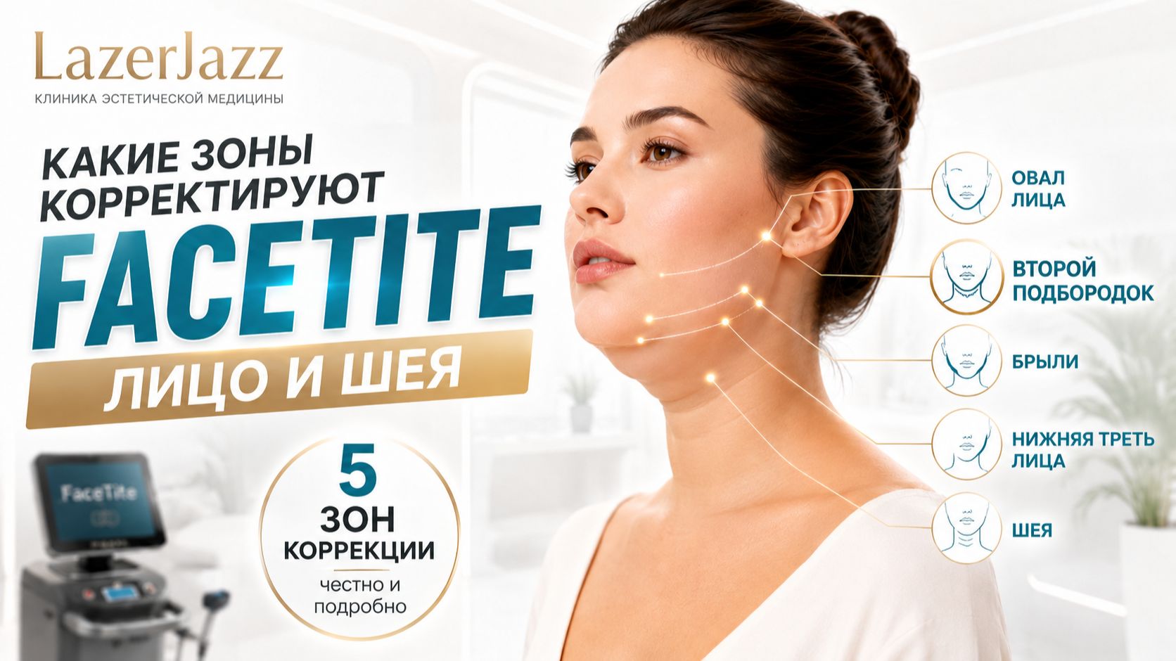 Какие зоны корректируют с помощью процедуры FaceTite