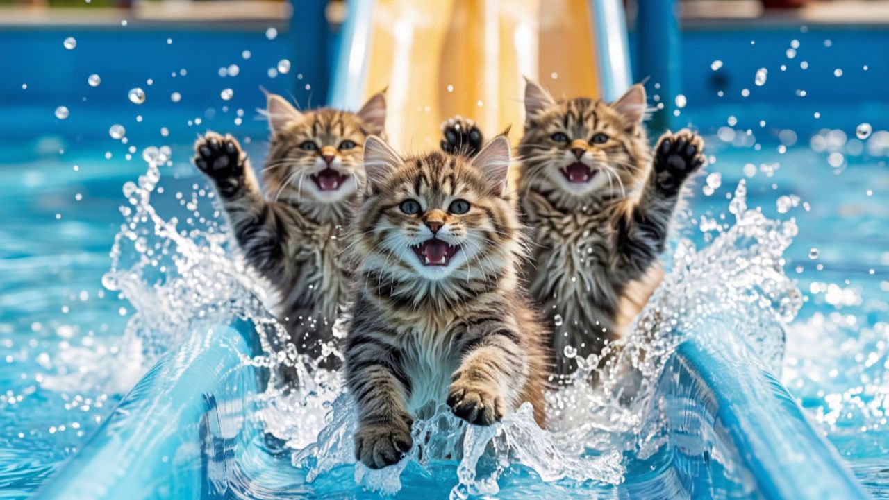 Коты на аттракционах
