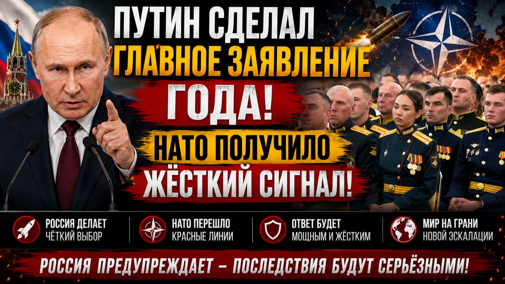 ⚡️💥 ПУТИН СДЕЛАЛ ГЛАВНОЕ ЗАЯВЛЕНИЕ ГОДА! НАТО ПОЛУЧИЛО ЖЁСТКИЙ СИГНАЛ!