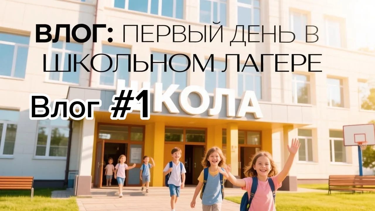 Влог: Первый день в школьном лагере(съёмка на улице и в классе)(сокращённый влог)