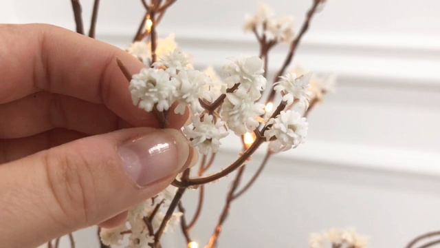 Декоративная светящаяся ветка КЭННИ, 45 экстра-тёплых белых LED-огней, 100 см, таймер, 1171399