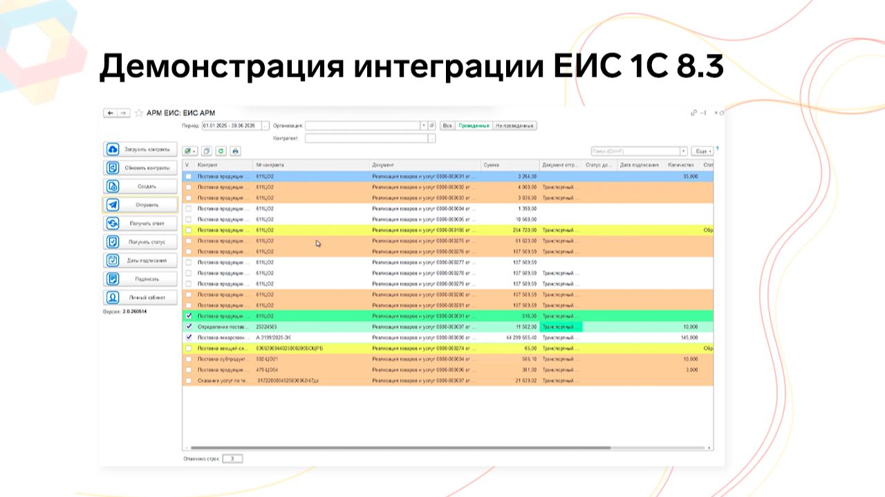 Как отправить реализации в ЕИС из 1С 8.3 — пошаговая демонстрация