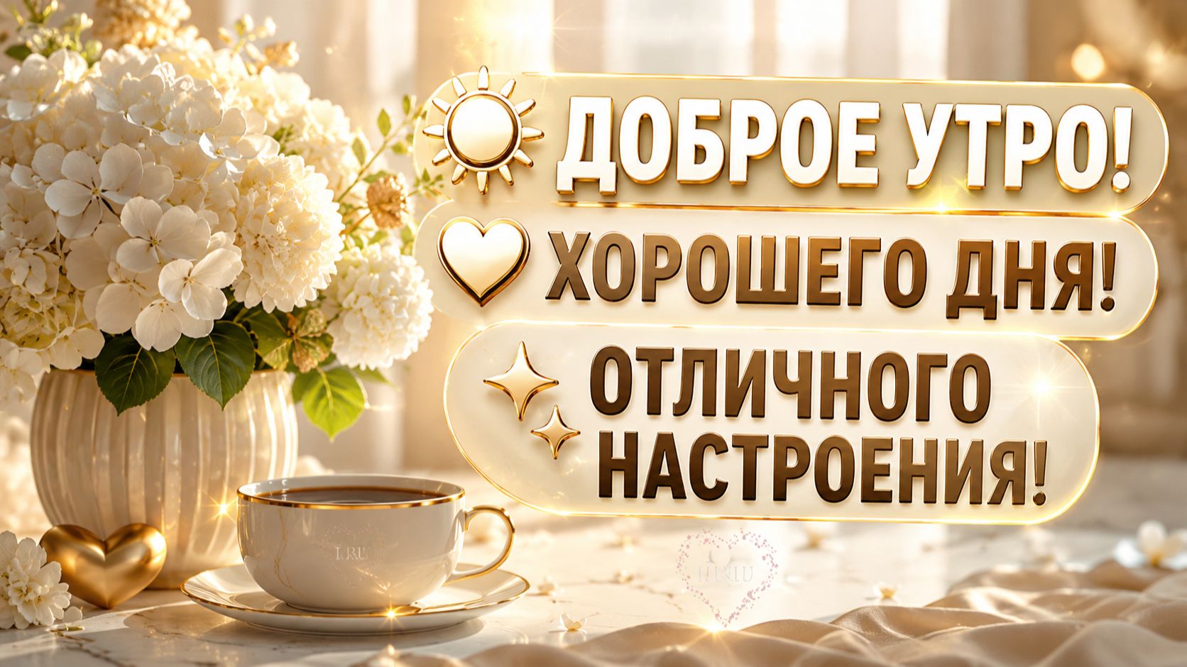 Доброе Утро! Хорошего Дня и Отличного Настроения 💖 Красивая Музыкальная Открытка