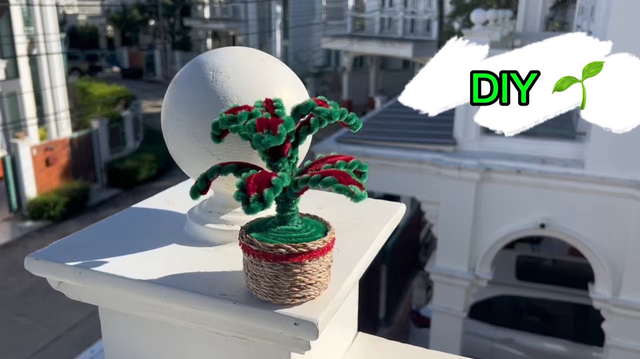 Милое растение 🌱 из пушистой проволоки 🌱